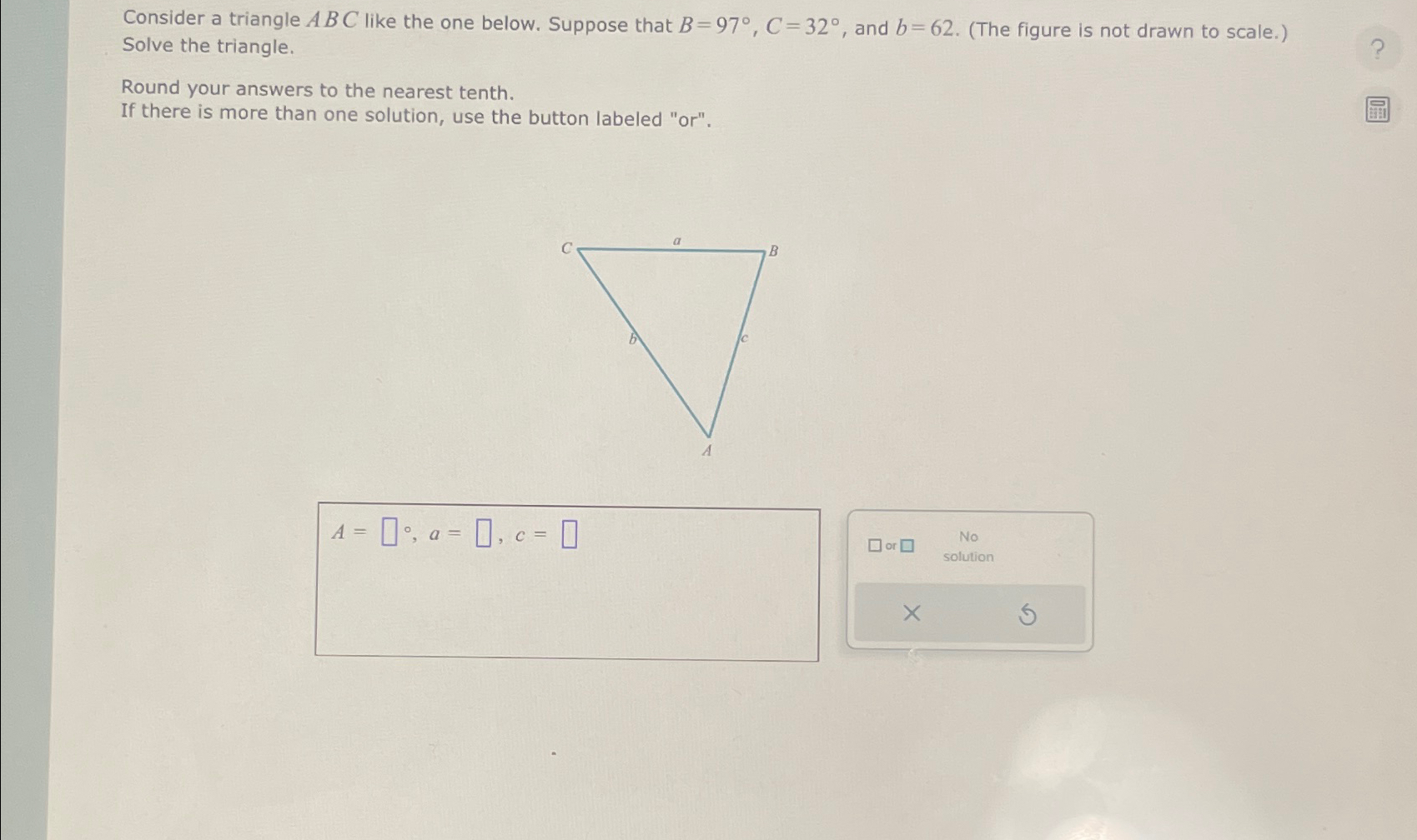 Solved Consider a triangle ABC like the one below. Suppose | Chegg.com