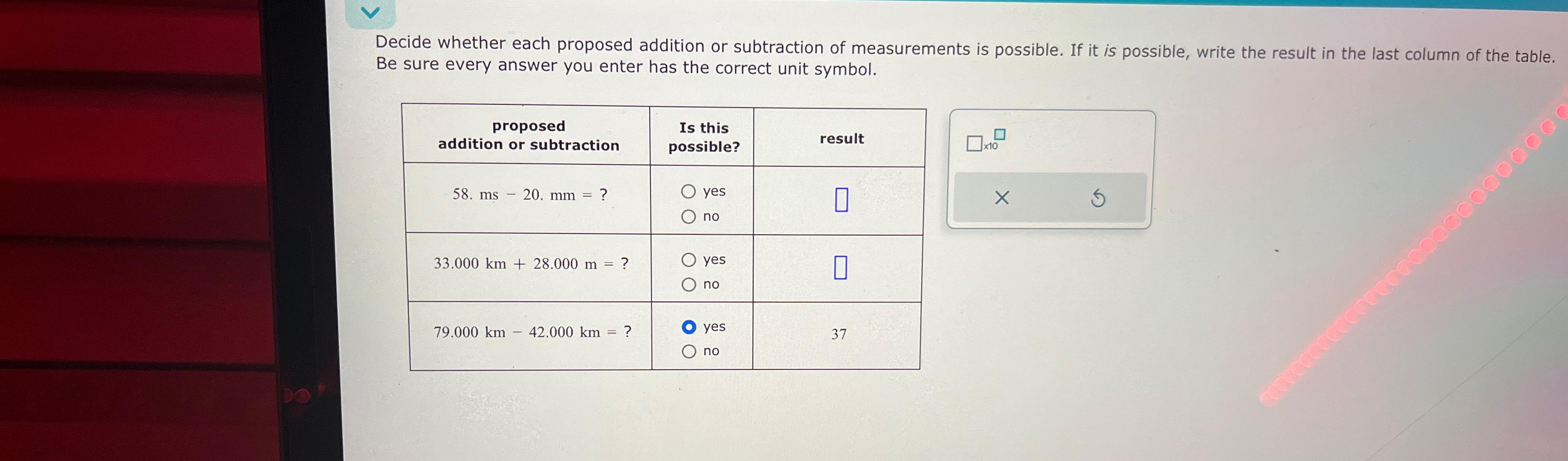 Solved Decide whether each proposed addition or subtraction | Chegg.com