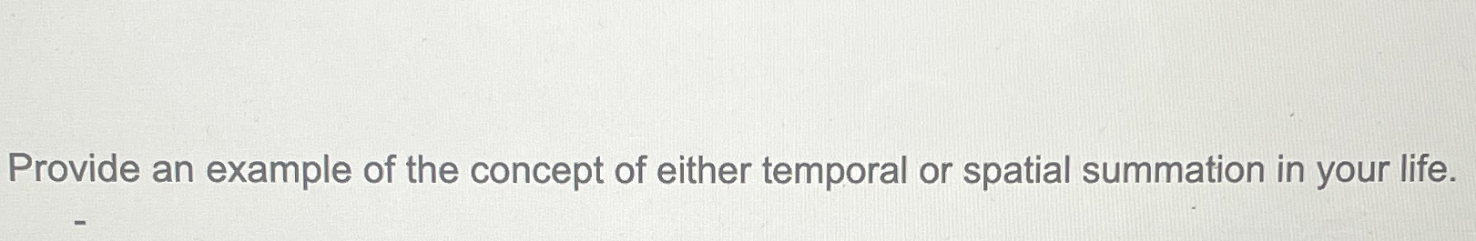Solved Provide an example of the concept of either temporal | Chegg.com