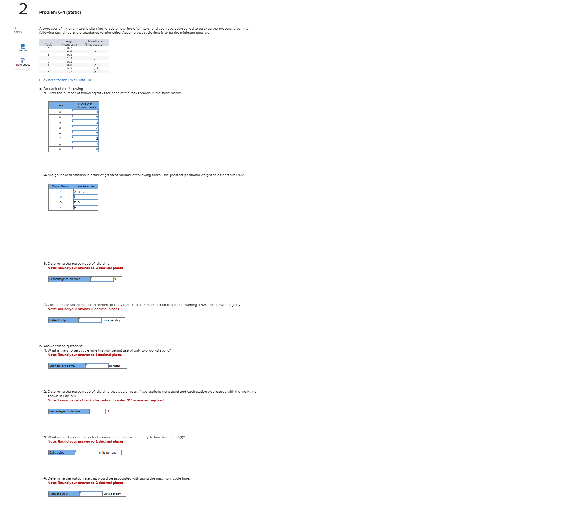 Solved Problem 6-4 (Static)A producer of inkjet printers is | Chegg.com