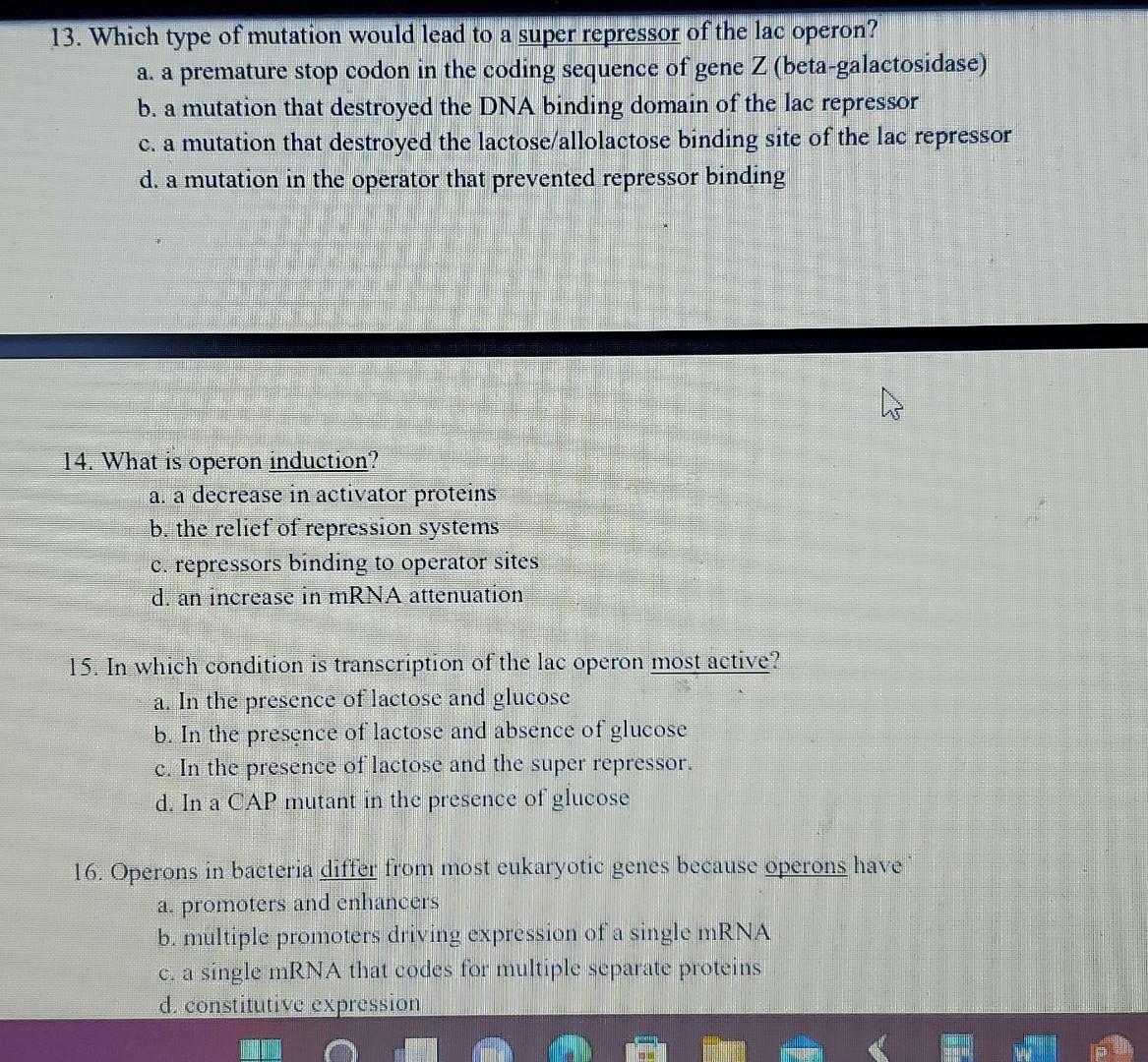 Solved 13. Which type of mutation would lead to a super | Chegg.com