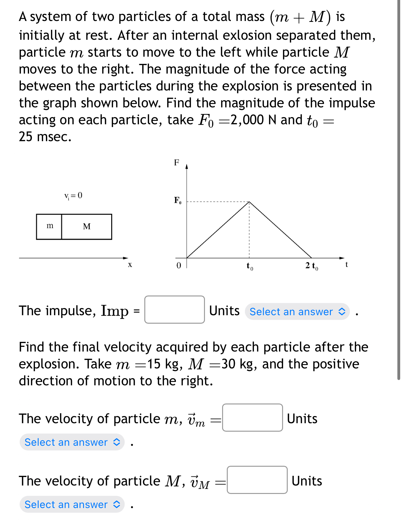 Solved A system of two particles of a total mass (m+M) ﻿is | Chegg.com