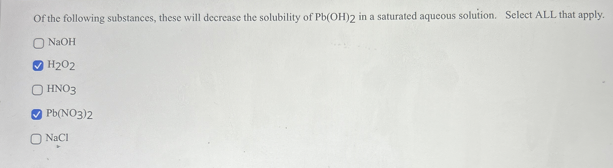 Solved Of the following substances, these will decrease the | Chegg.com