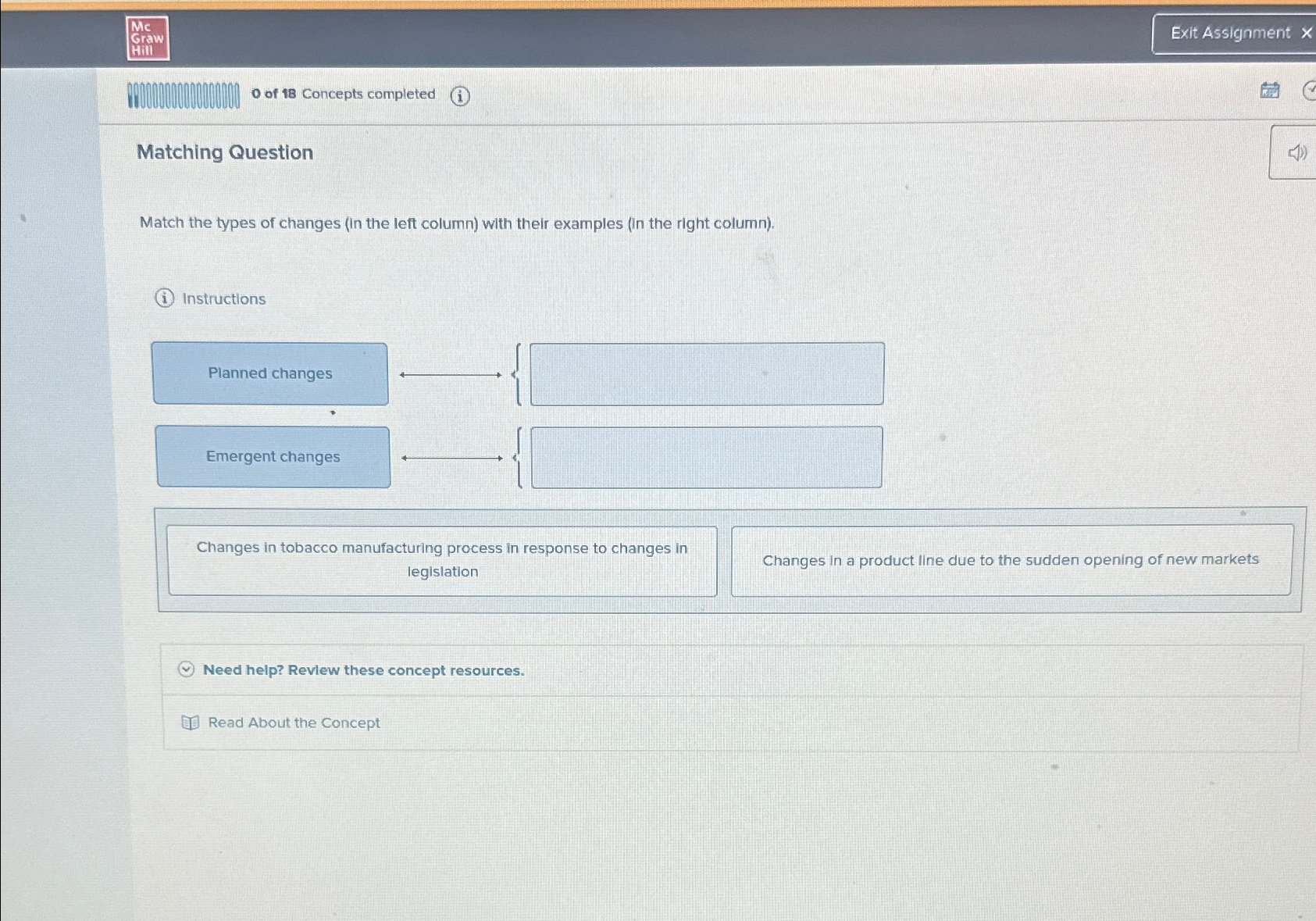 Solved McGrawO of 18 ﻿Concepts completed(i)Matching | Chegg.com