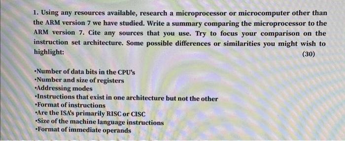 Solved 1. Using any resources available, research a | Chegg.com