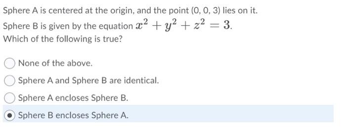 Solved Sphere A is centered at the origin, and the point (0, | Chegg.com
