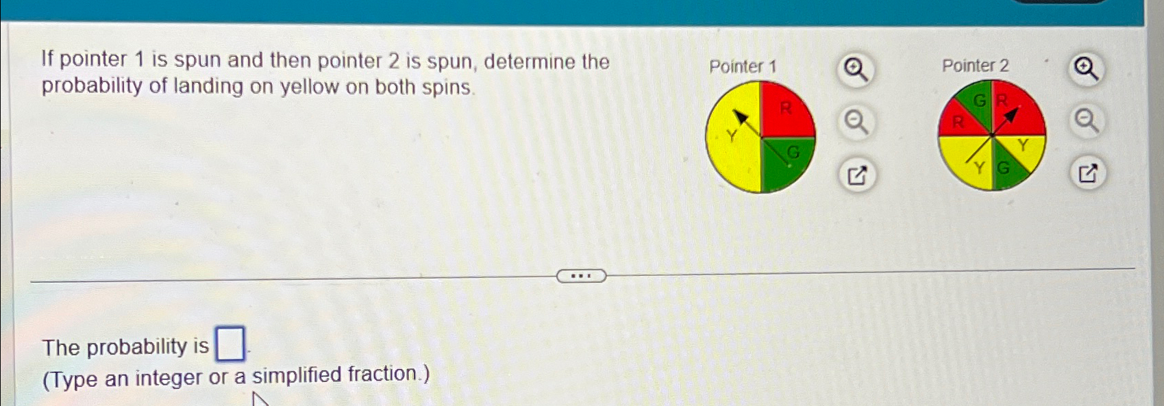 Solved If pointer 1 ﻿is spun and then pointer 2 ﻿is spun, | Chegg.com