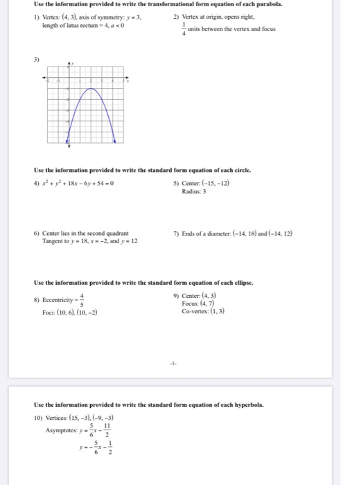Solved Use the information provided to write the | Chegg.com