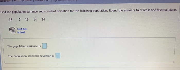 Solved Find the population variance and standard deviation | Chegg.com