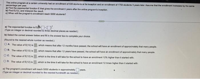 Solved The onine program at a certain university had an | Chegg.com