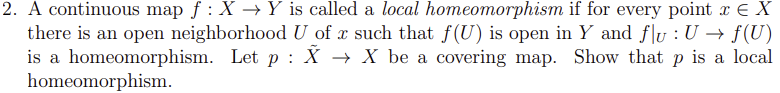 Solved Algebraic Topology: 2. ﻿A continuous map f : X -> ﻿Y | Chegg.com