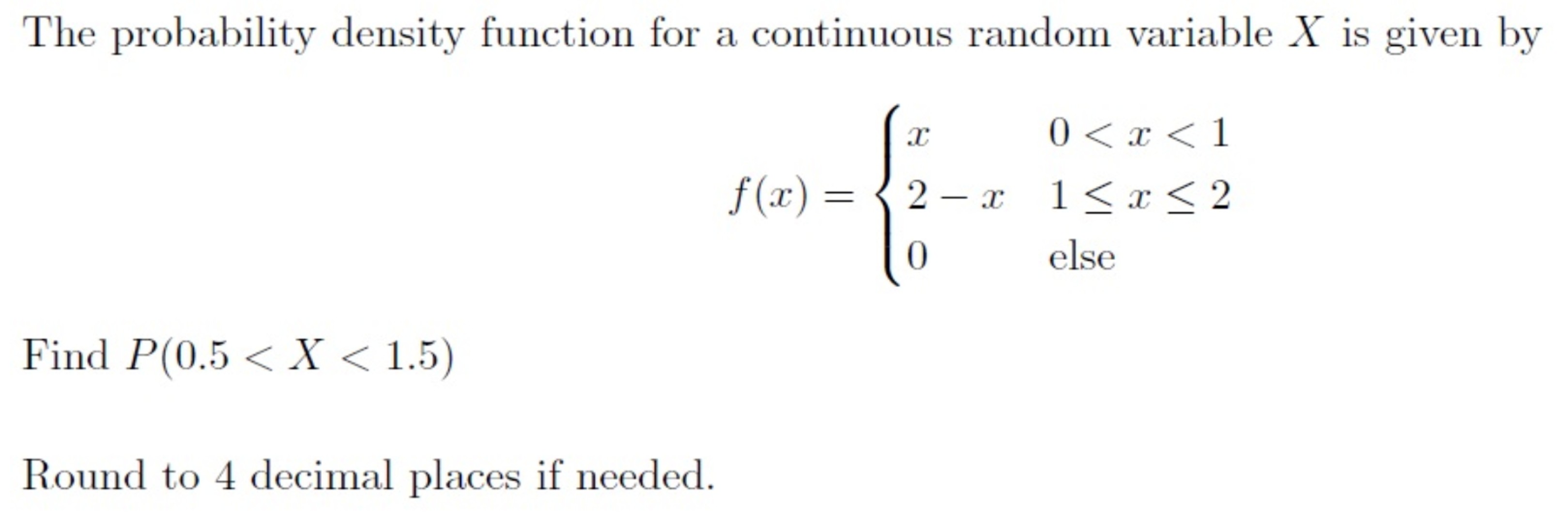 Solved The probability density function for a continuous | Chegg.com