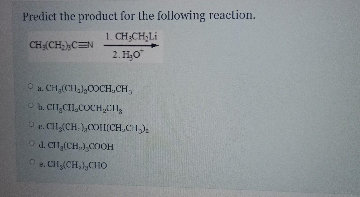 Solved Predict the product for the following reaction. 1. | Chegg.com