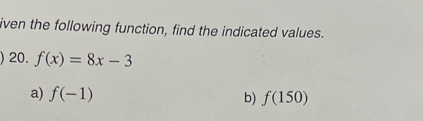 Solved Given the following function, find the indicated | Chegg.com