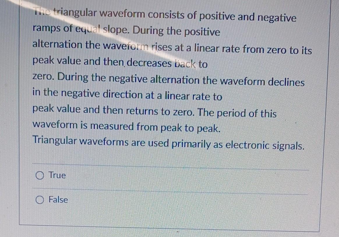 Solved The triangular waveform consists of positive and | Chegg.com