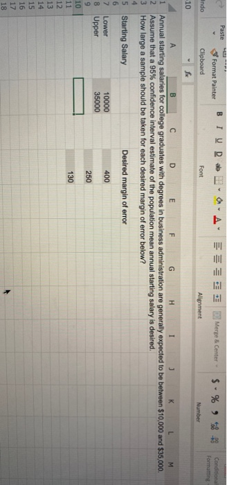 Solved Paste BI U Rab Format Painter Merge & Center $ - % | Chegg.com