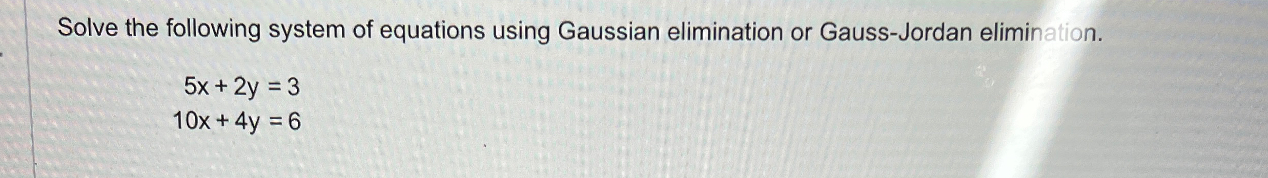 Solved Solve the following system of equations using | Chegg.com