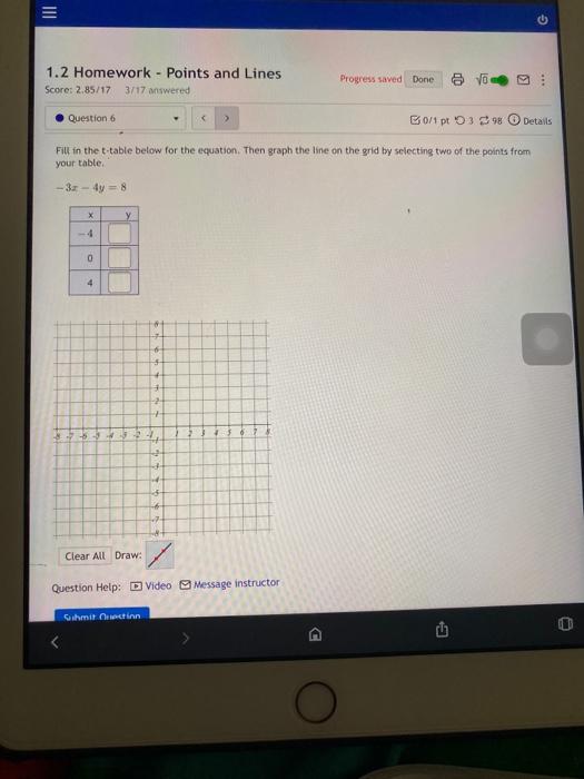 Solved 1.2 Homework - Points and Lines Score: 2.85/17 3/17 | Chegg.com