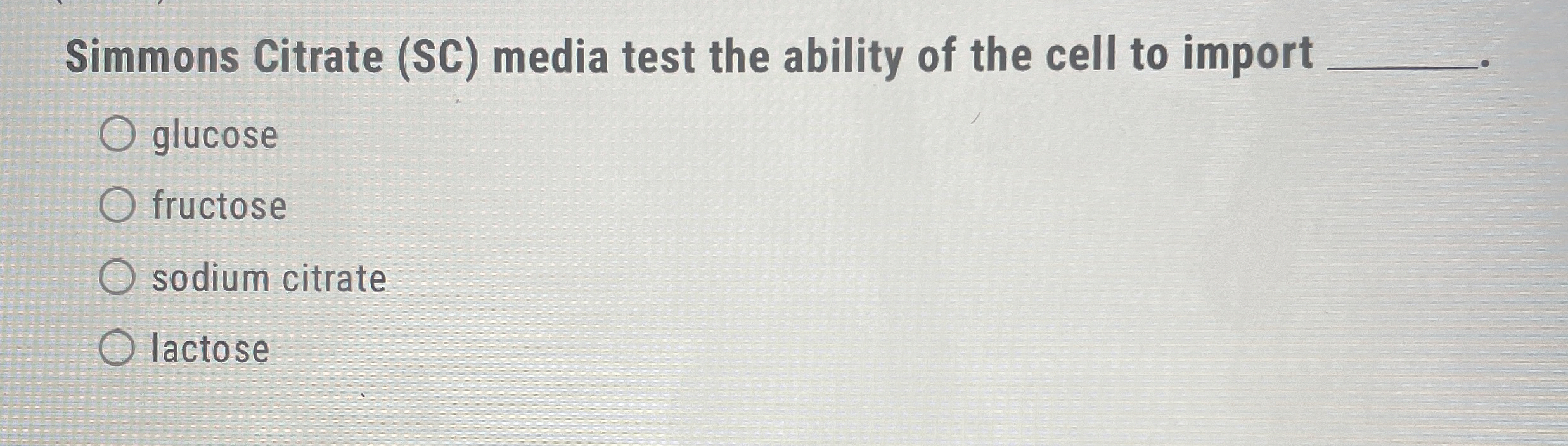 Solved Simmons Citrate (SC) ﻿media test the ability of the | Chegg.com