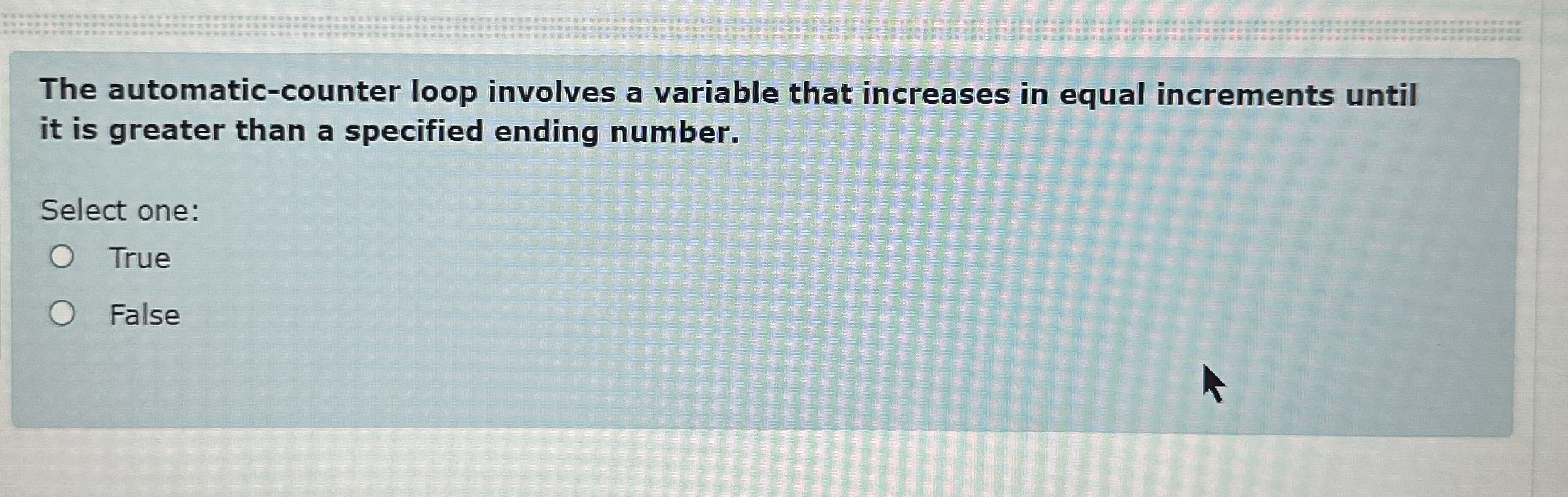 Solved The Automatic Counter Loop Involves A Variable That 