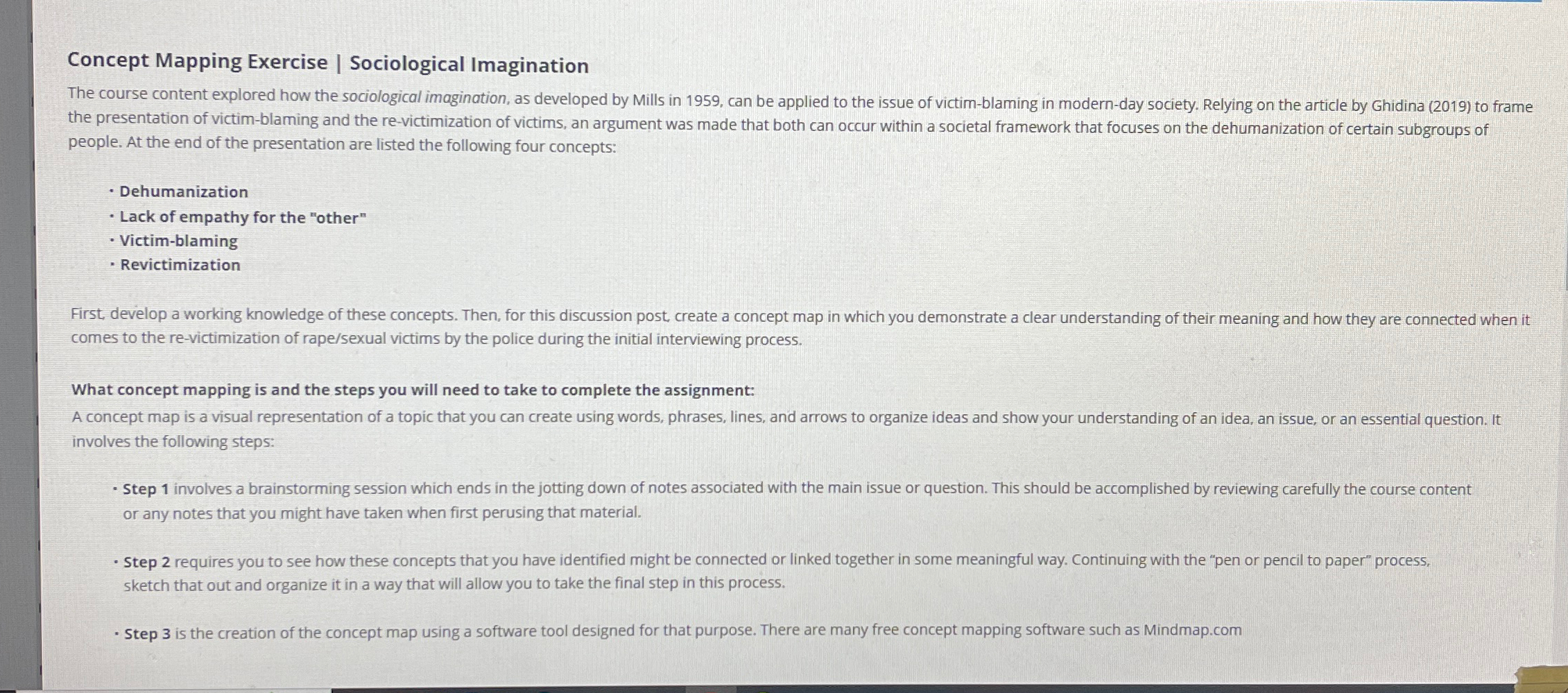 Solved Concept Mapping Exercise | ﻿Sociological | Chegg.com