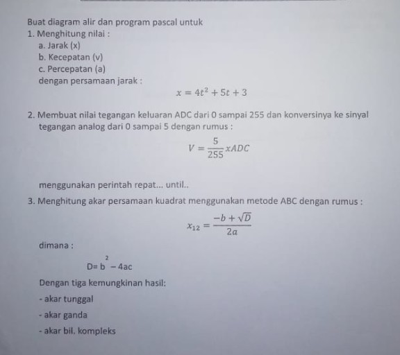 Create an flow diagram and PASCAL's program for 1. | Chegg.com