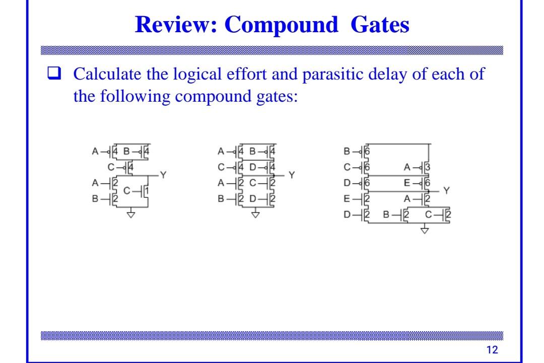Solved Review: Compound Gates Calculate the logical effort | Chegg.com