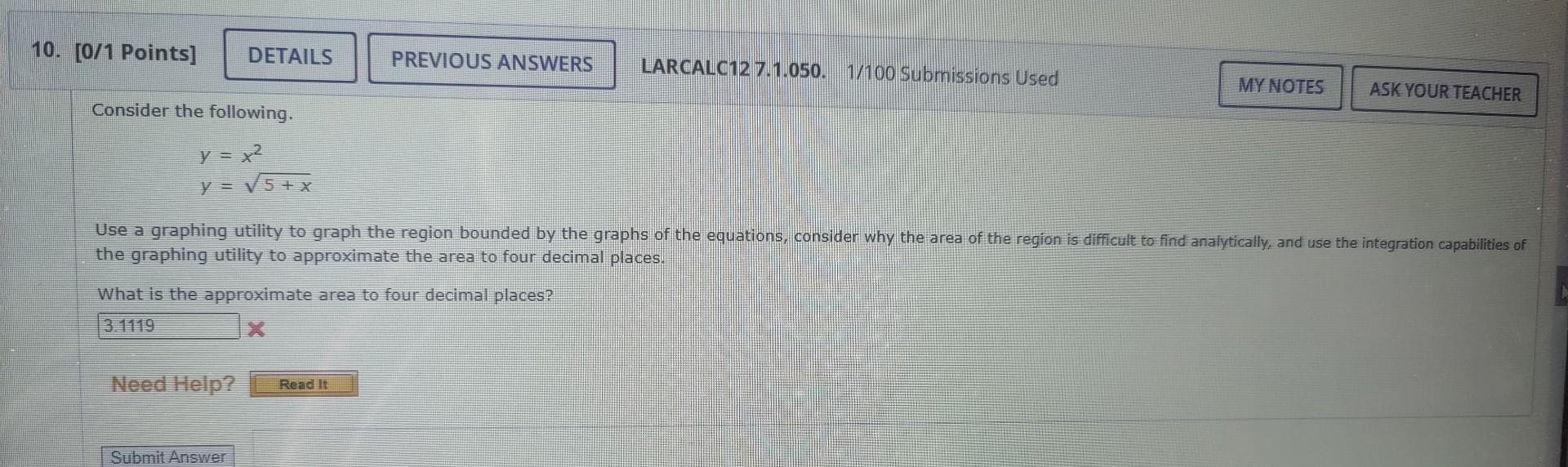 Solved Consider the following. \\[ \\begin{array}{l} y=x^{2} | Chegg.com