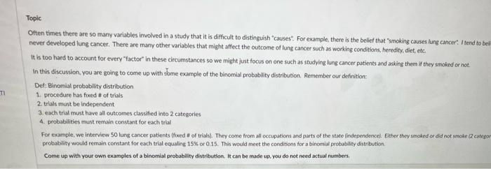 Solved TI Topic Often times there are so many variables | Chegg.com