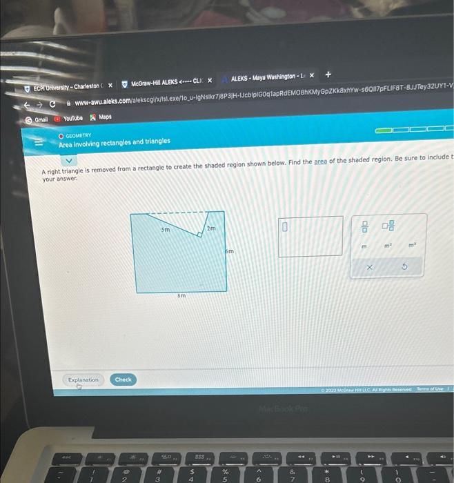 Solved A right triangle is removed from a rectangle to | Chegg.com