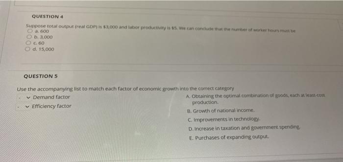 Solved QUESTION 4 Suppose total output real copy is $3,000 | Chegg.com