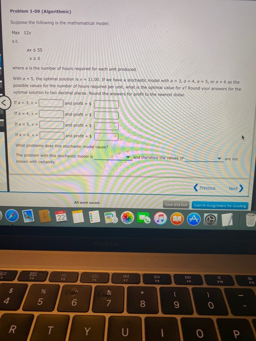Solved Problem 1-09 (Algorithmic) Suppose the following is | Chegg.com