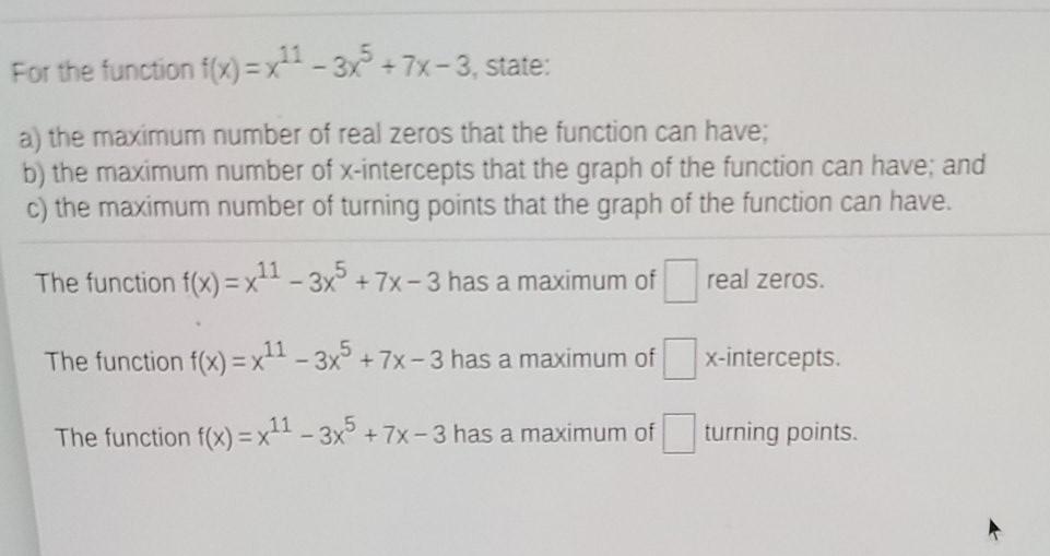 Solved For The Function F X X2 3x 7x 3 State A The