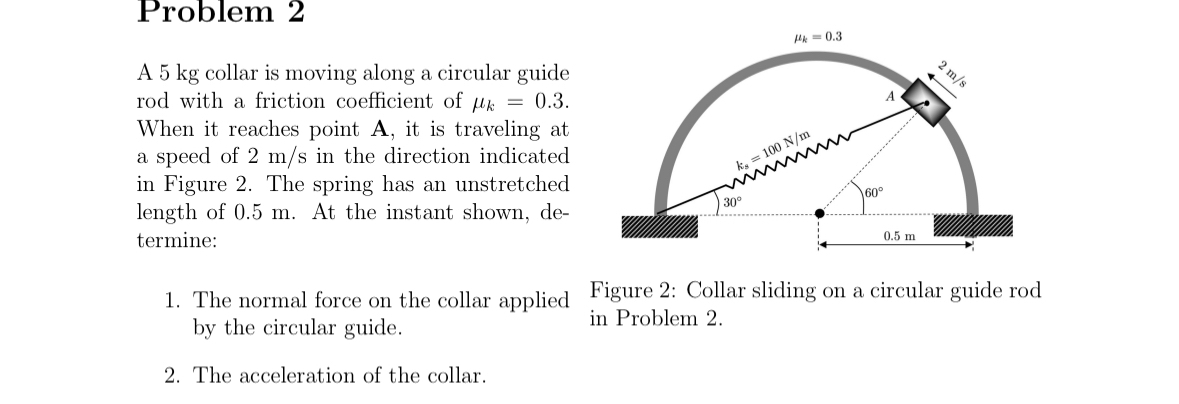Solved Problem 2A 5 ﻿kg collar is moving along a circular | Chegg.com