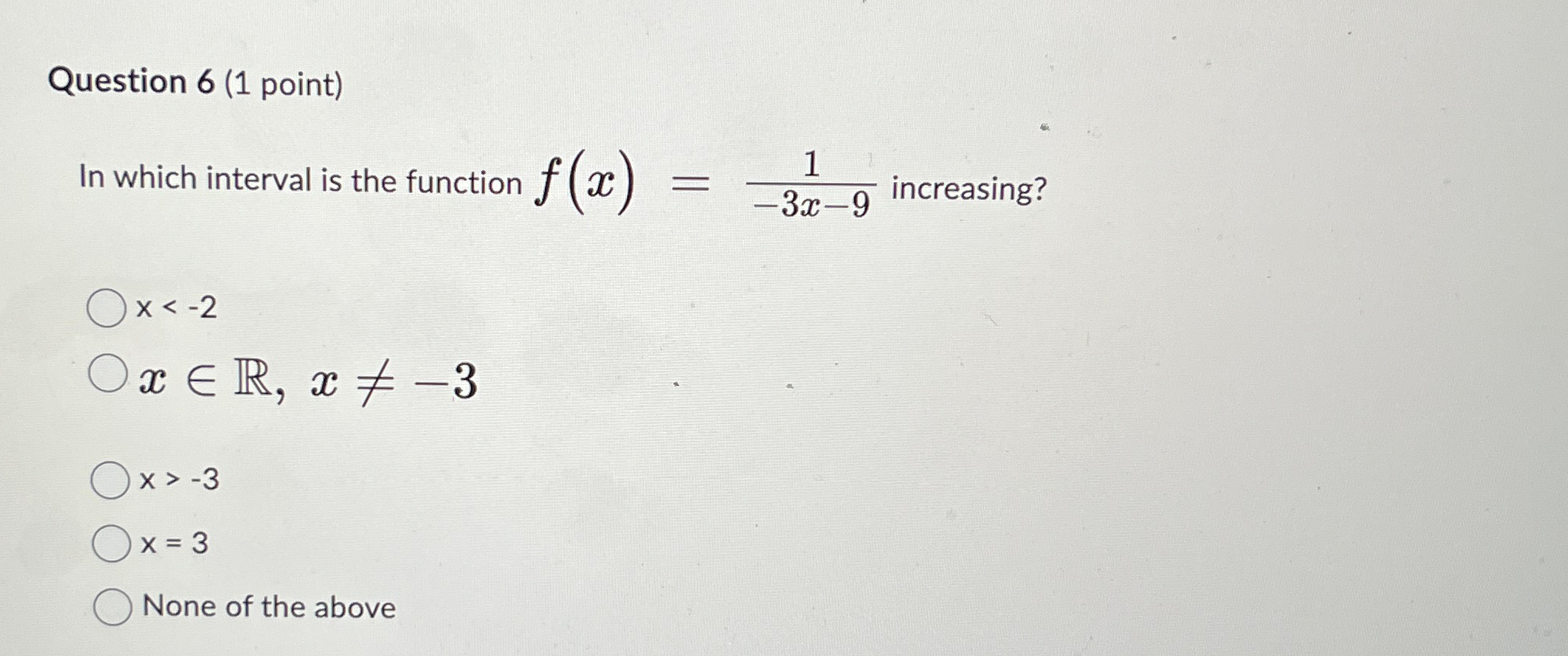 Solved Question 6 (1 ﻿point)In which interval is the | Chegg.com