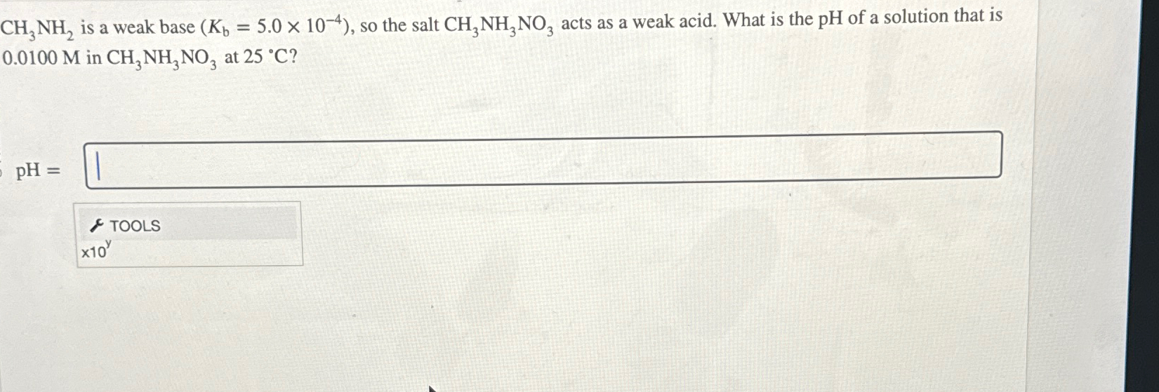 Solved CH3NH2 ﻿is a weak base | Chegg.com
