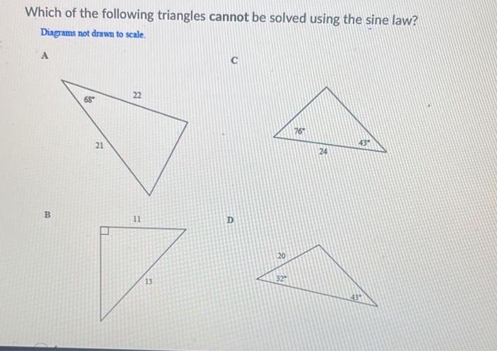 Solved Which of the following triangles cannot be solved | Chegg.com