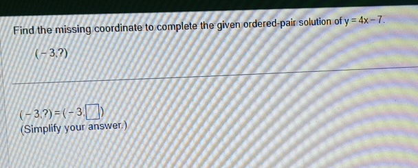 Solved Find the missing coordinate to complete the given | Chegg.com