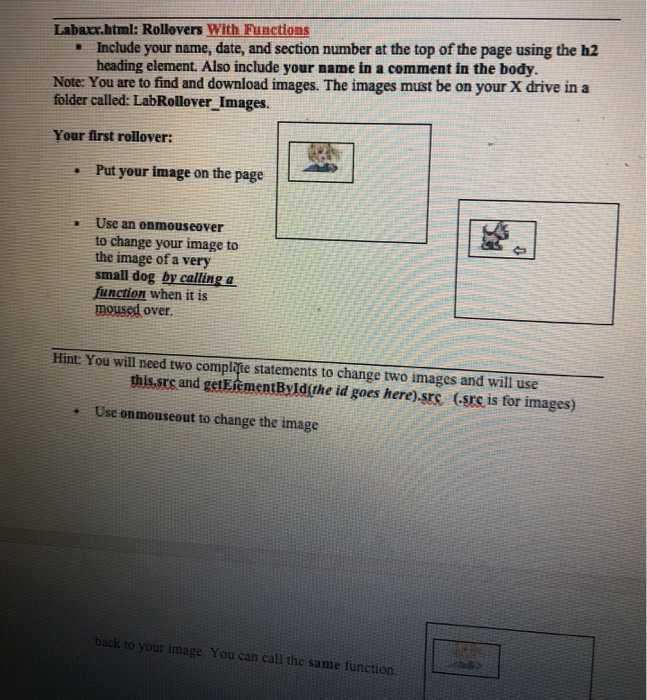 Solved Labaxx.html: Rollovers With Functions • Include your | Chegg.com