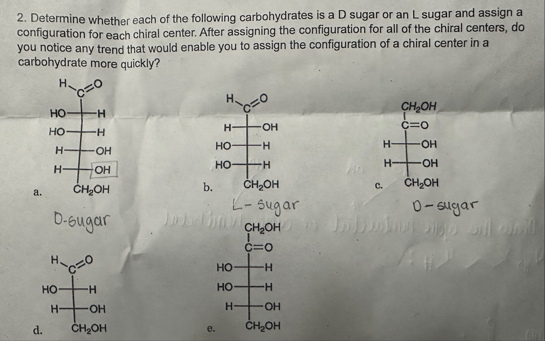 Determine whether each of the following carbohydrates | Chegg.com