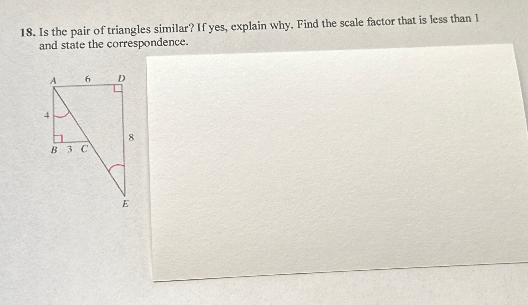 Solved Is the pair of triangles similar? If yes, explain | Chegg.com