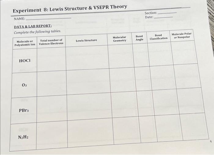 Solved DATA \& LAB REPORT: | Chegg.com