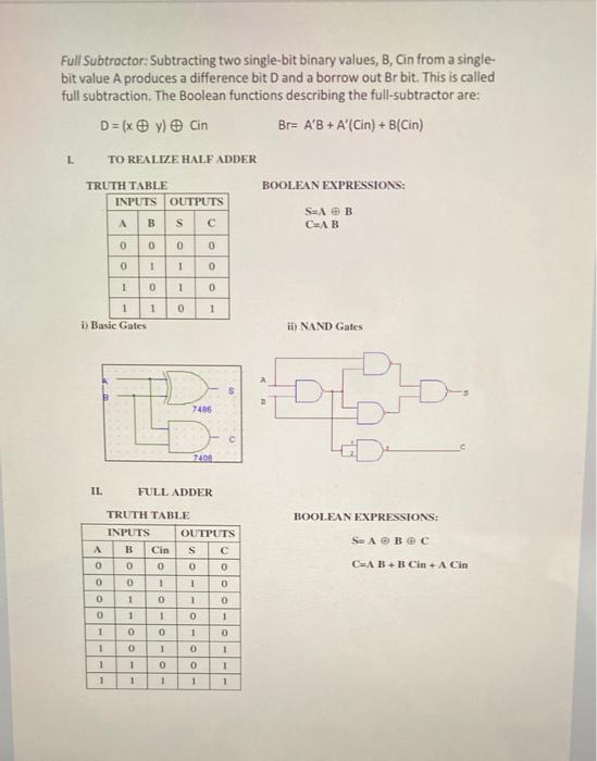 EXPERIMENT: 4 ADDERS AND SUBTRACTORS DESIGN AIM: To | Chegg.com
