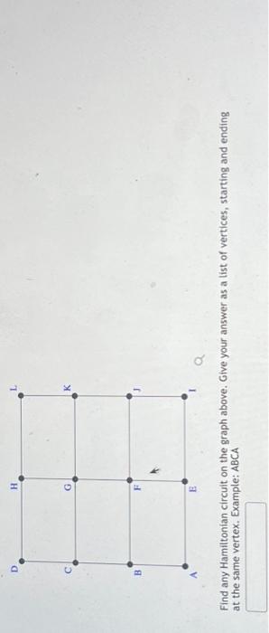 Solved Find any Hamiltonian circuit on the graph above. Give | Chegg.com