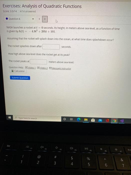 Solved Exercises: Analysis of Quadratic Functions Score: | Chegg.com