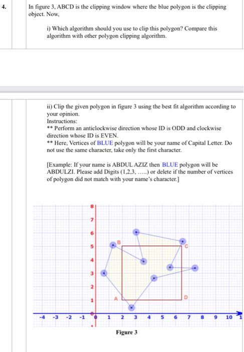 Solved 4. In figure 3, ABCD is the clipping window where the | Chegg.com