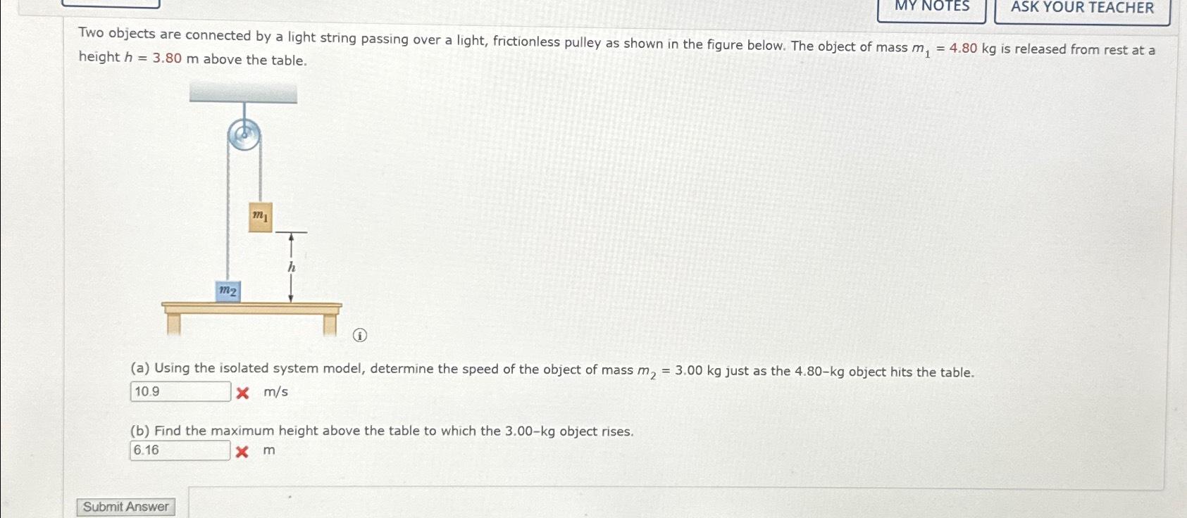 Solved MYNOTESASK YOUR TEACHERheight h=3.80m ﻿above the | Chegg.com