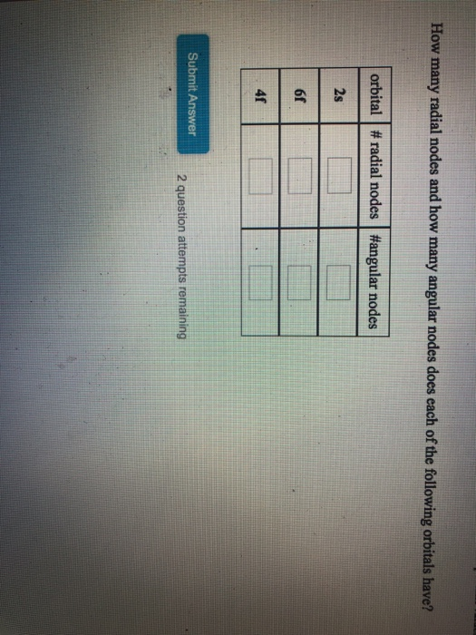 Solved How many radial nodes and how many angular nodes does | Chegg.com