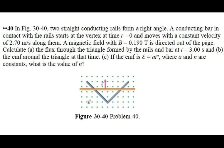 Solved ..40 In Fig. 30-40, two straight conducting rails | Chegg.com