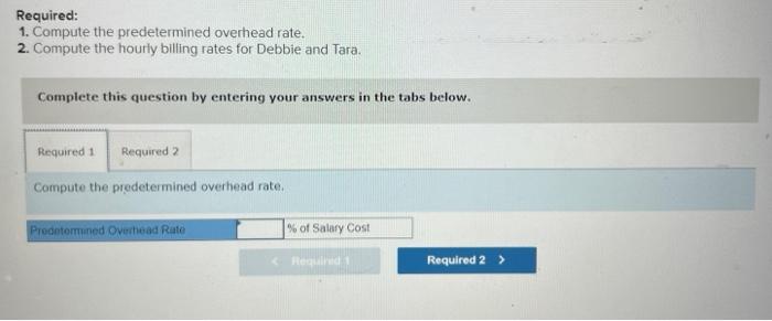 Solved Required: 1. Compute the predetermined overhead rate. | Chegg.com